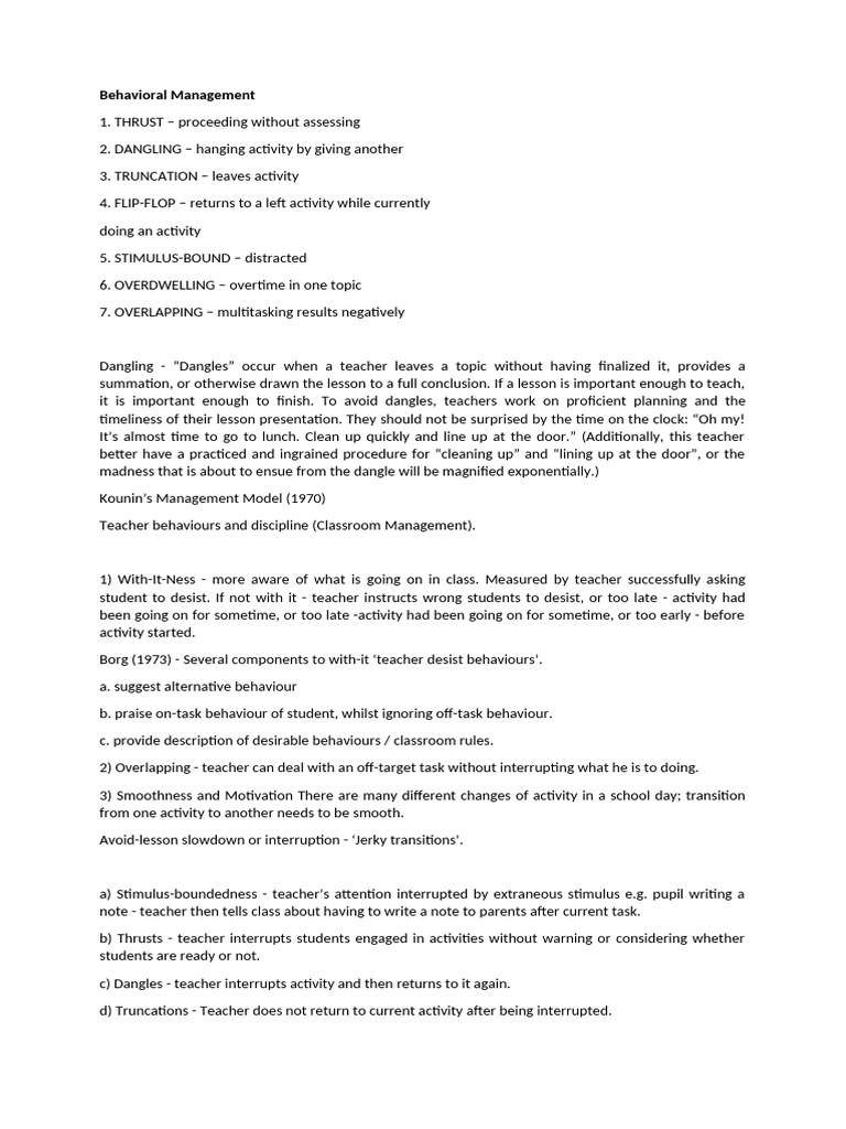 Behavioral Management | PDF