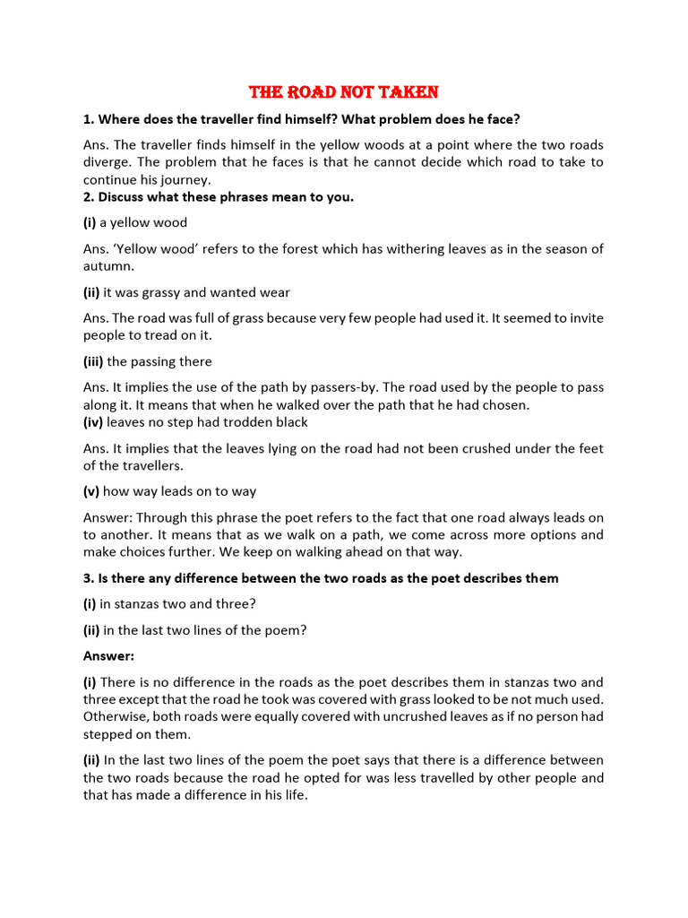 The Road Not Taken | PDF