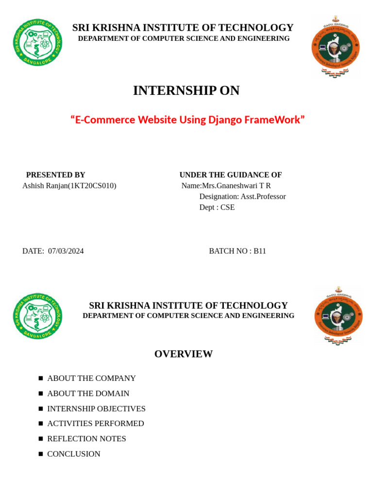 E-Commerce Development Internship Report | PDF | Databases | Web ...