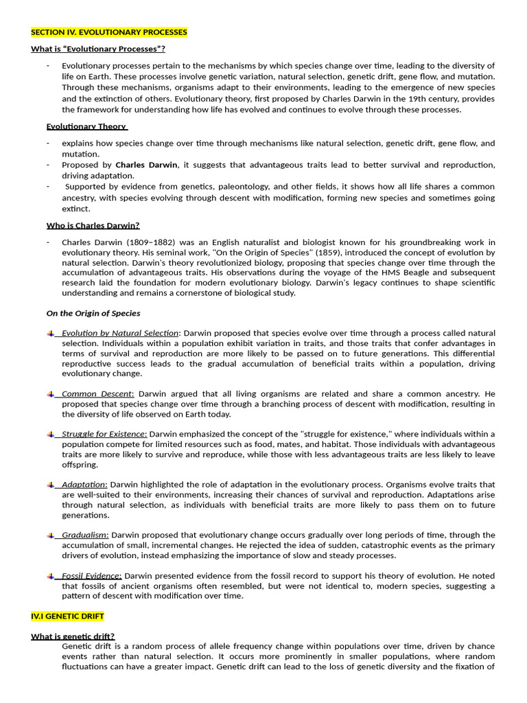 Evolutionary Processes | PDF