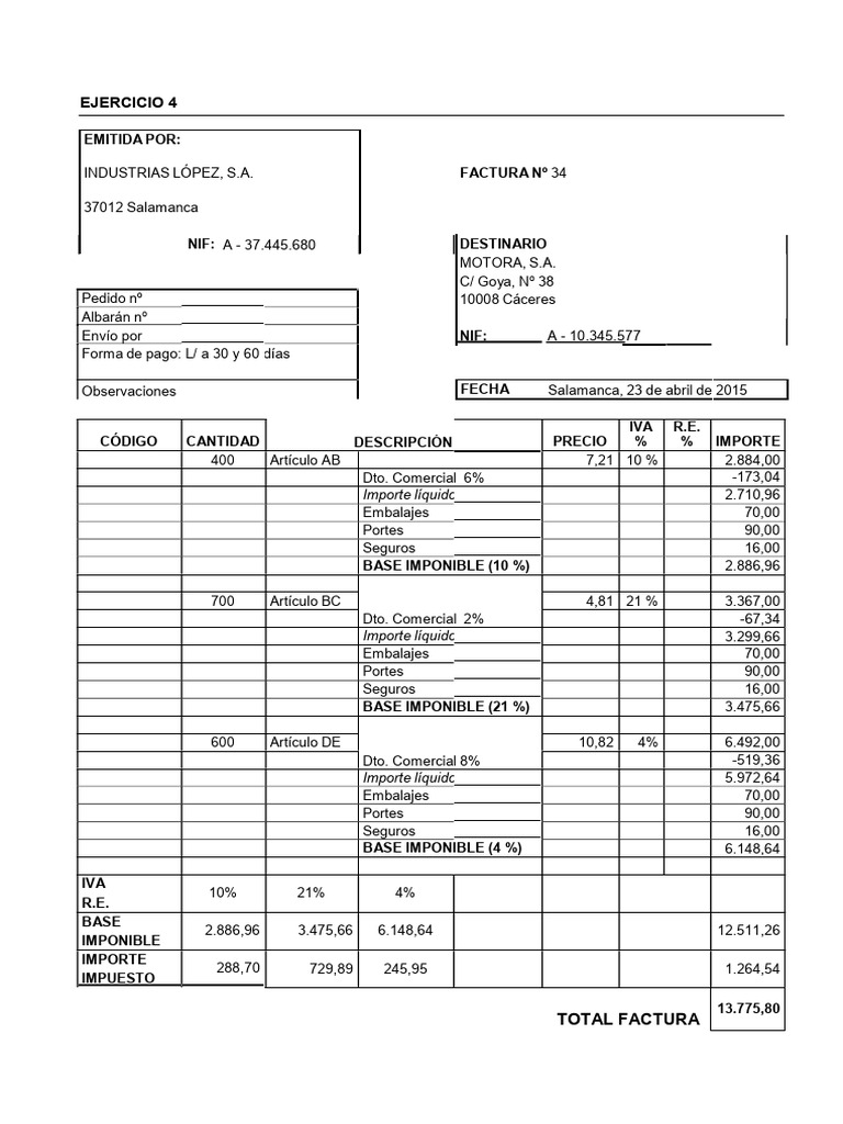 Factura Ejemplo | PDF