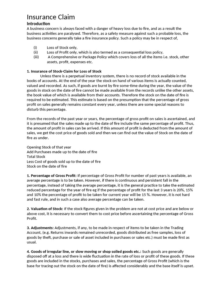 Insurance Claim | PDF