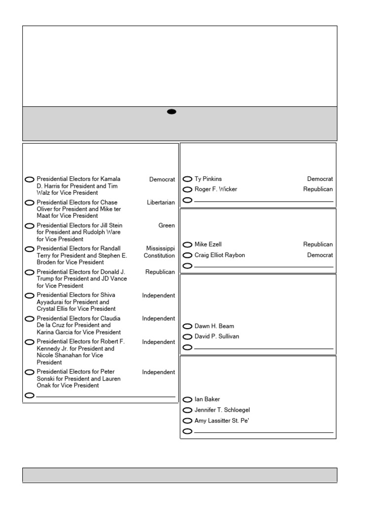 Forrest Co. 2024 General Election Sample Ballot | PDF | Presidents Of ...