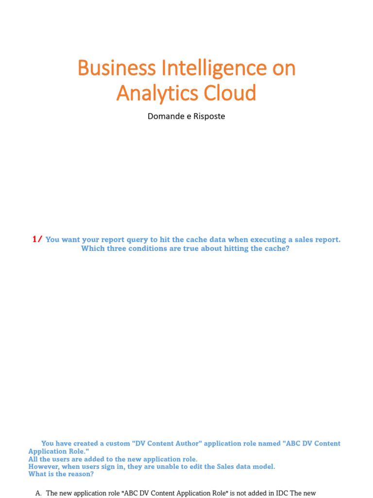 BI Analytics Cloud | PDF | Databases | Computers