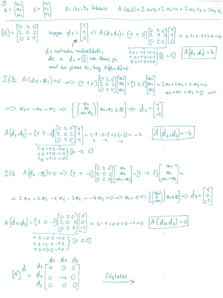 Linalg2 Órai Feladatok | PDF