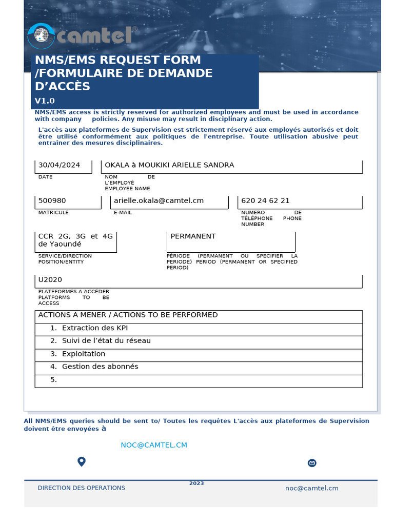 NMS_EMS REQUEST FORM 2023 | PDF