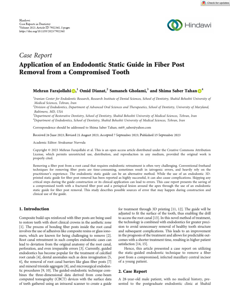 Case Reports in Dentistry - 2023 - Farajollahi - Application of An ...