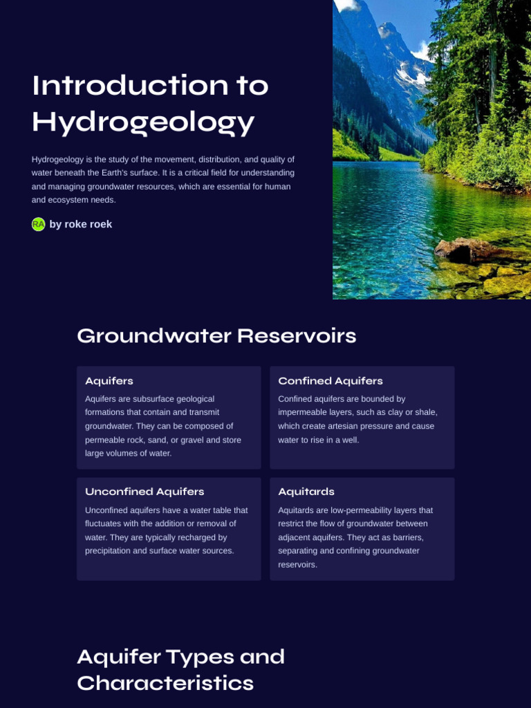 Introduction To Hydrogeology | PDF