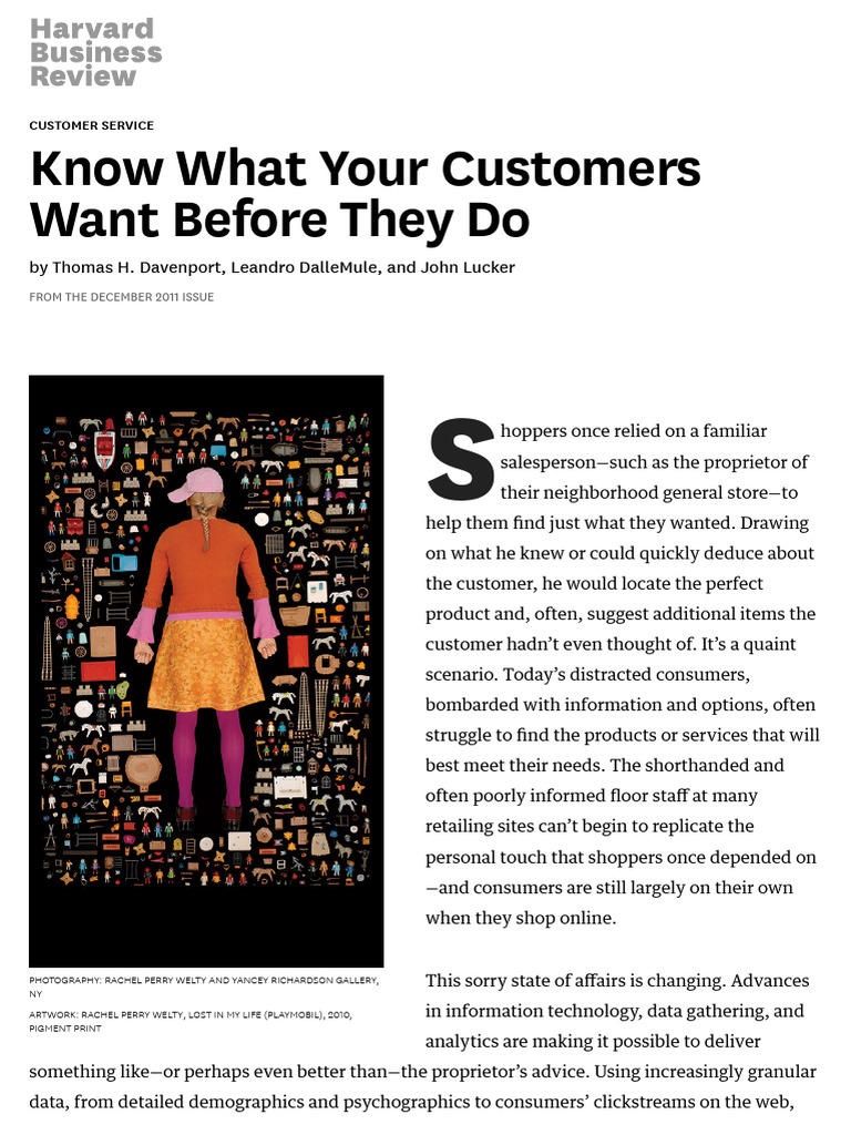 Know What Your Customers Want Before They Do Pdf