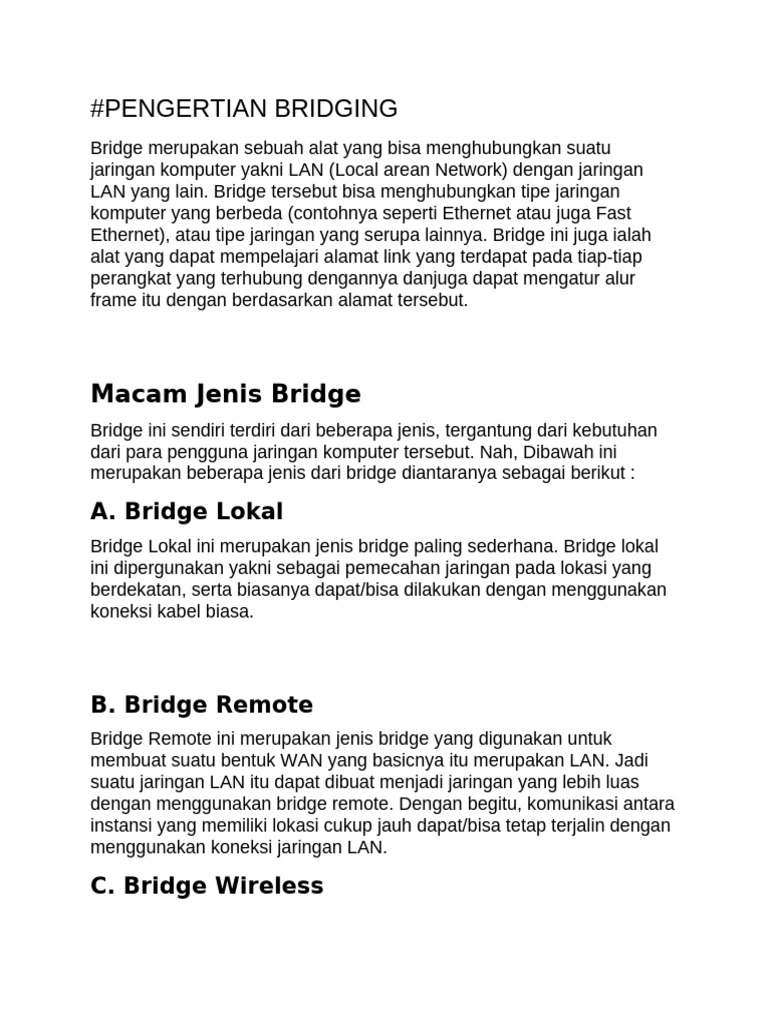 Pengertian Bridging | PDF
