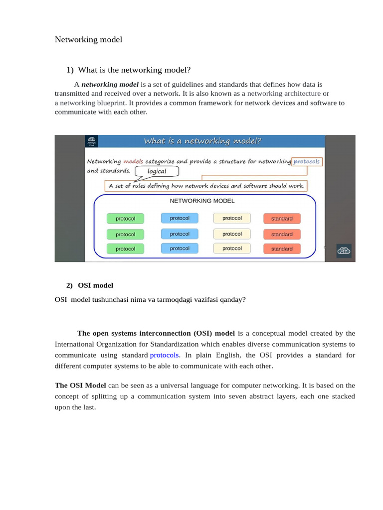 Networking model | PDF