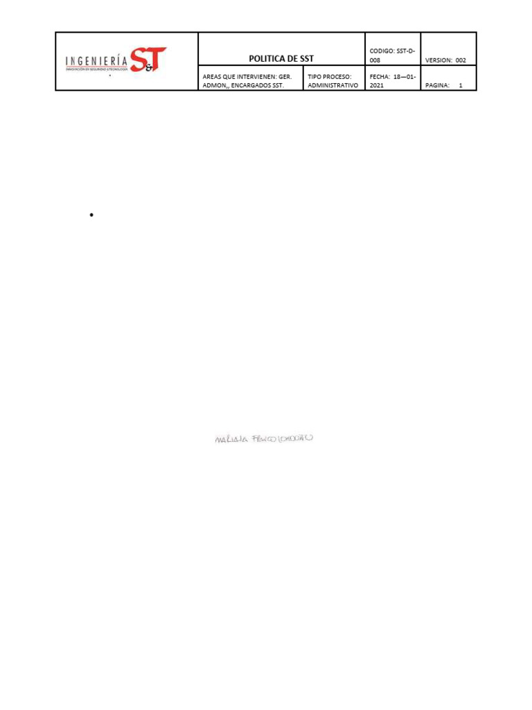 Política de SST | PDF