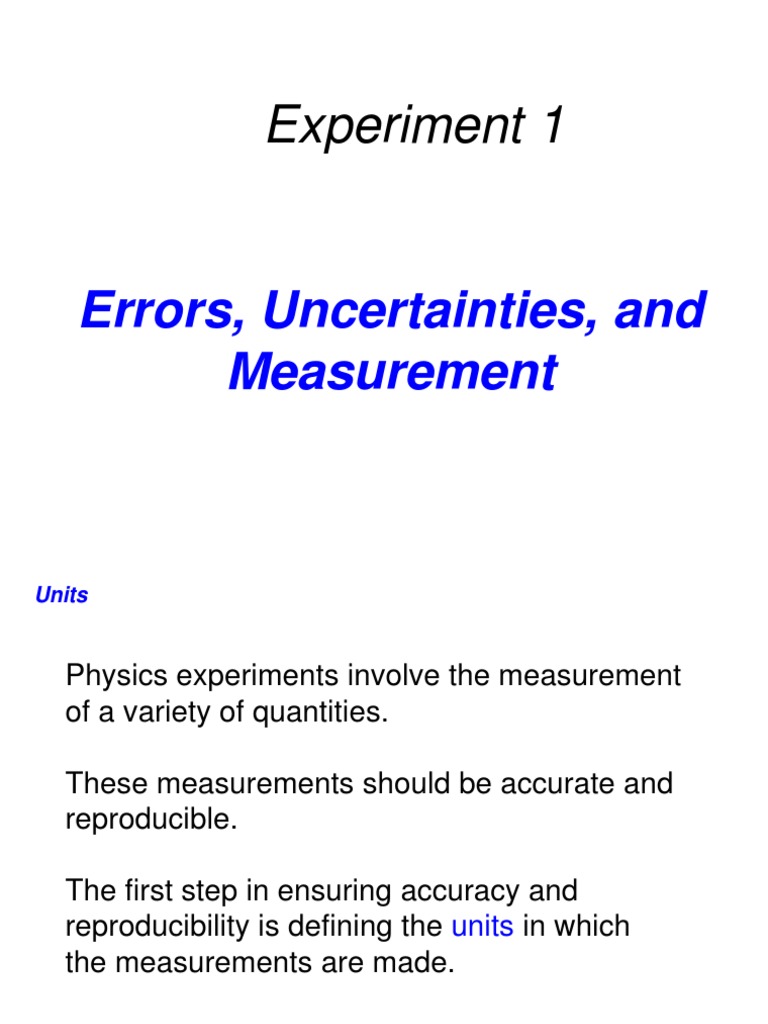 Understanding Measurement Errors in Physics | PDF | Teaching Methods ...