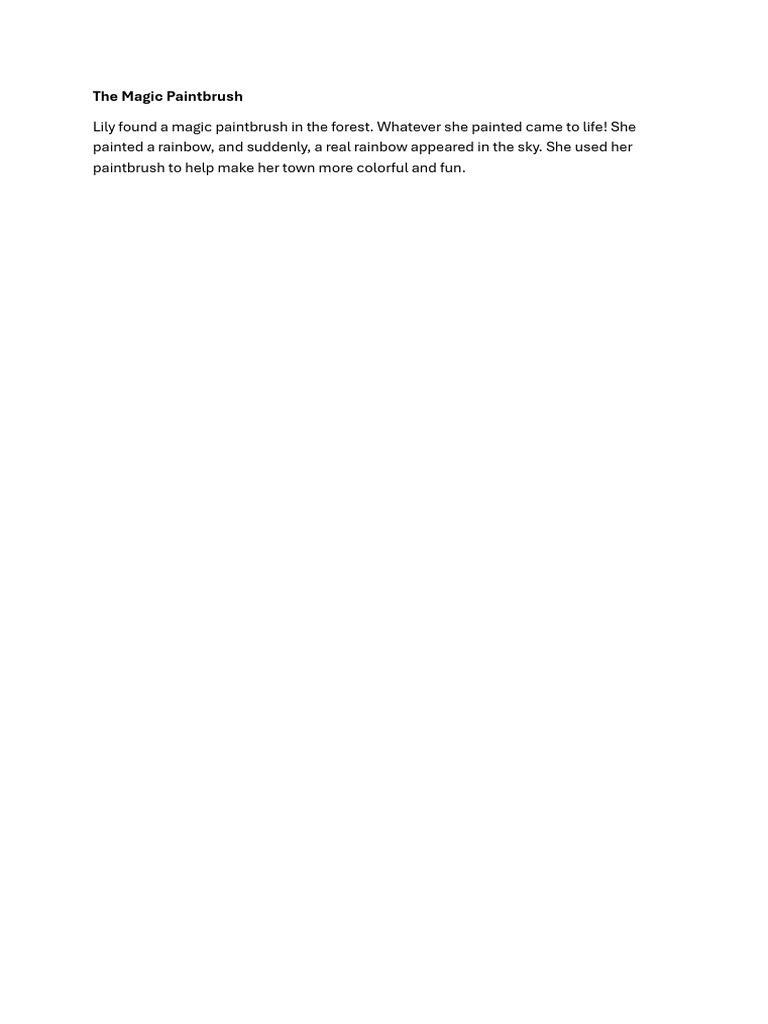 The Magic Paintbrush | PDF