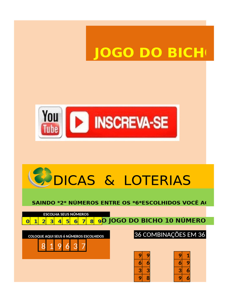 Jogo Do Bicho Dezenas Nasa | PDF