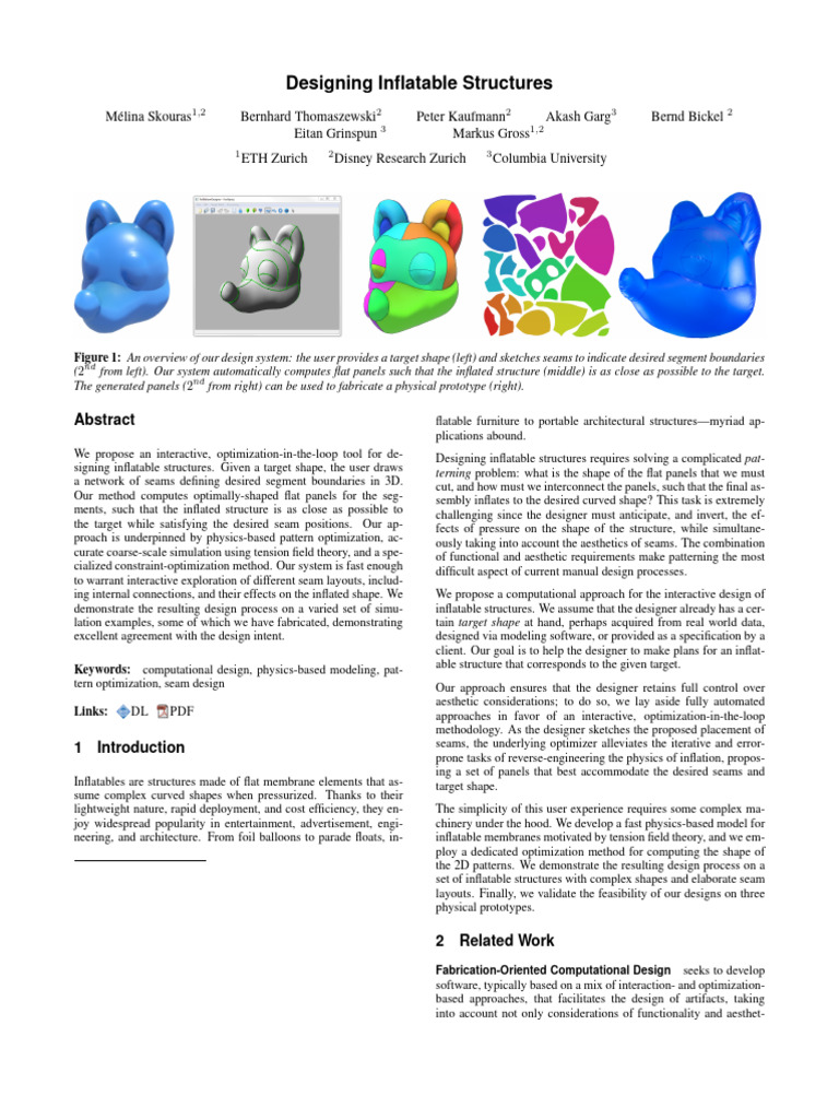 Designing Inflatable Structures | PDF