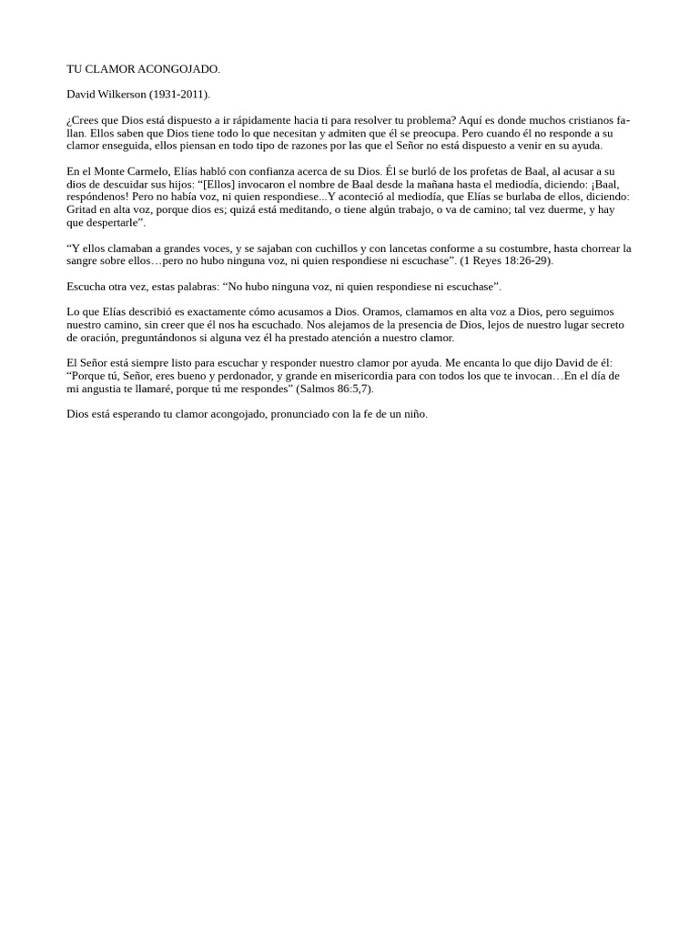 Tu Clamor Acongojado | PDF