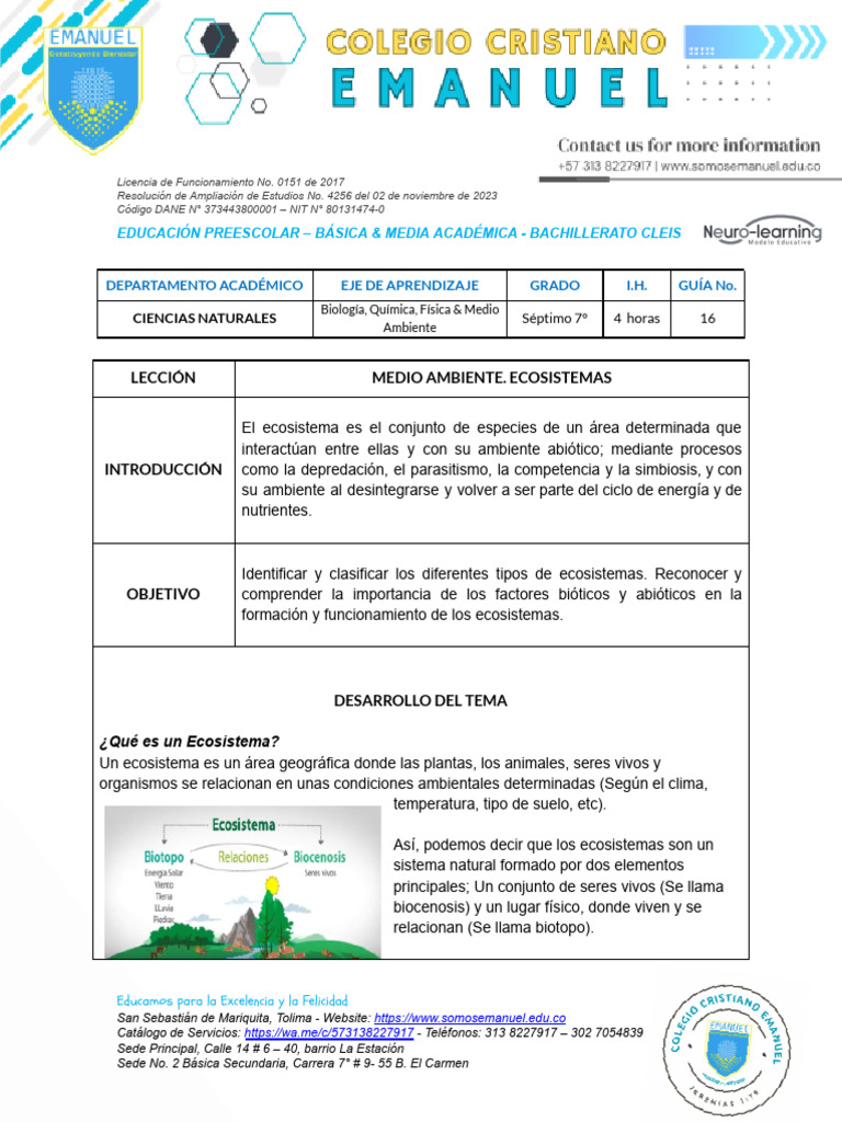 Tipos de Ecosistemas y su Importancia | PDF | Ecosistema | Ciencia y ...