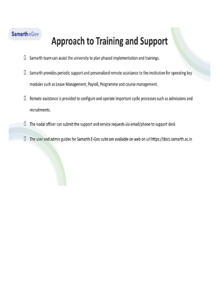 Approach To Training - Support | PDF