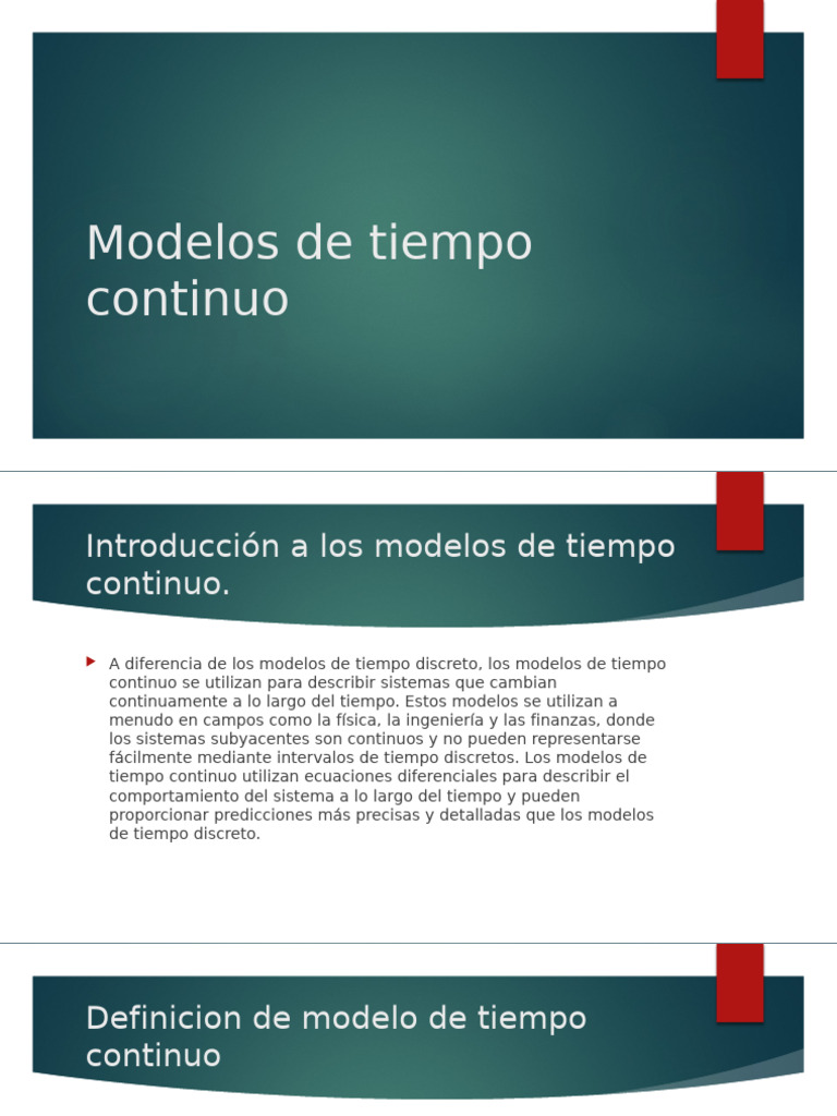 Modelos de Tiempo Continuo | PDF | Ecuaciones | Ecuaciones diferenciales
