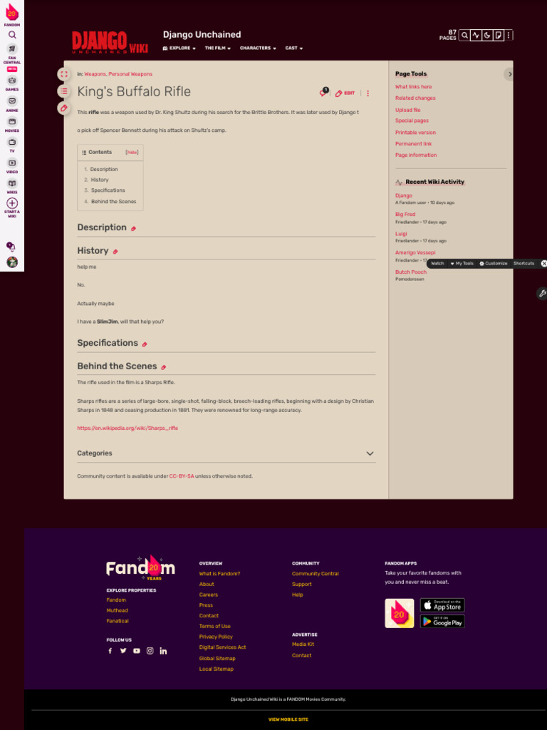 King's Buffalo Rifle _ Django Unchained Wiki _ Fandom | PDF