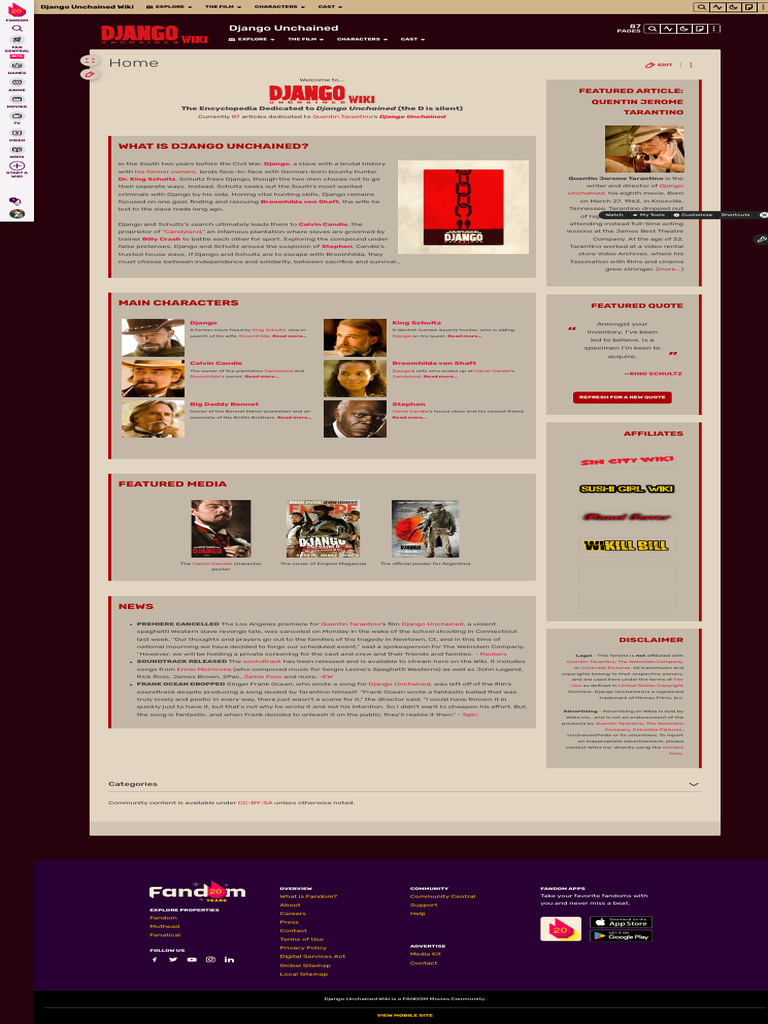 Django Unchained Wiki - Fandom | PDF