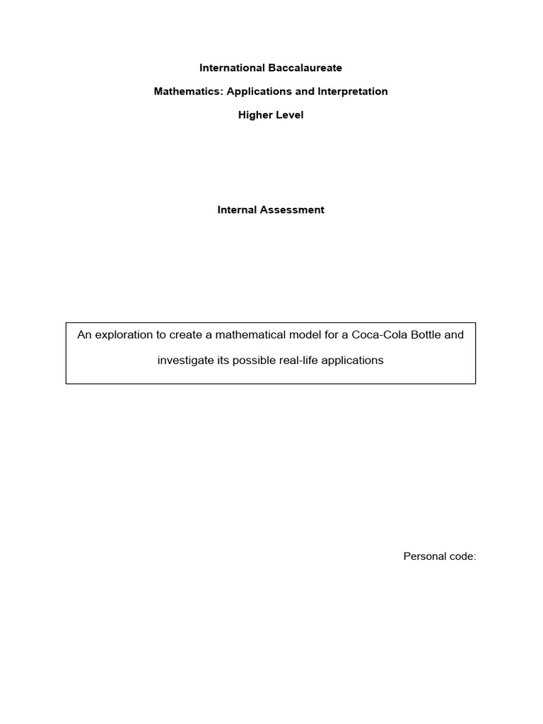 Math IA - Final Draft (An Exploration To Create A Mathematical Model ...