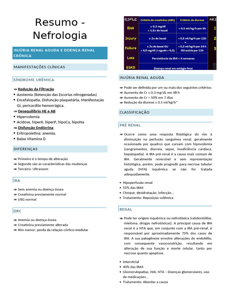 Resumo - Nefro | PDF