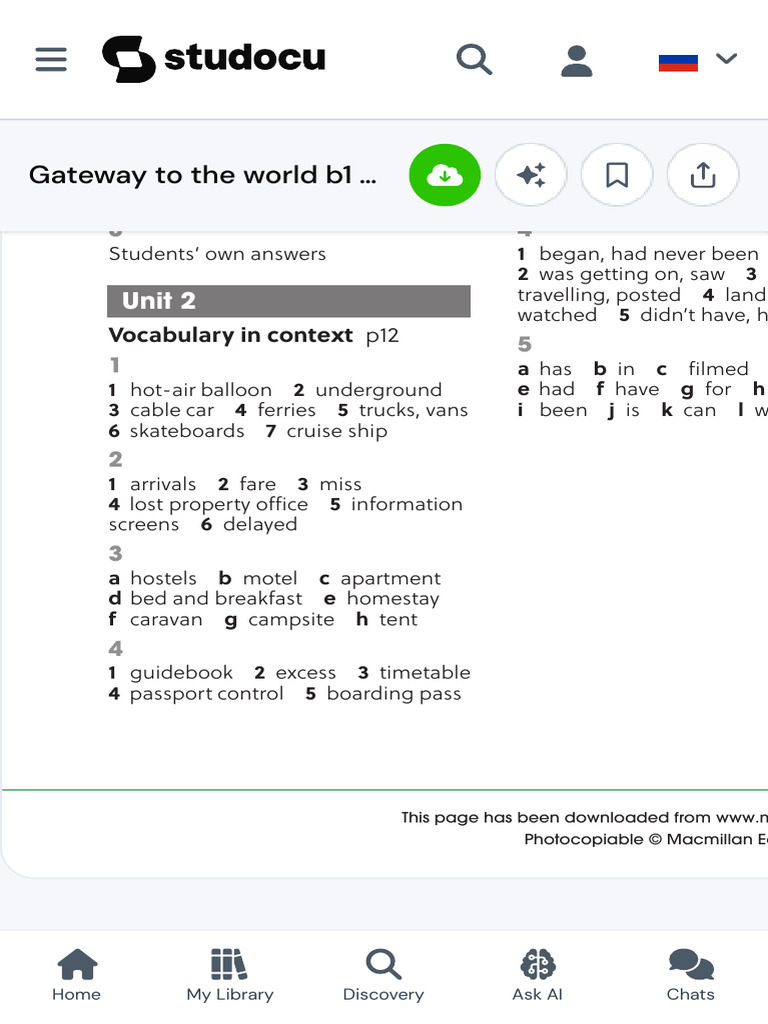 Gateway To The World b1 Workbook Answer Key - 1 of 15 This Page Has ...