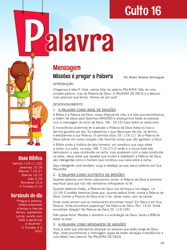 Texto Do Culto 16 - Palavra | PDF
