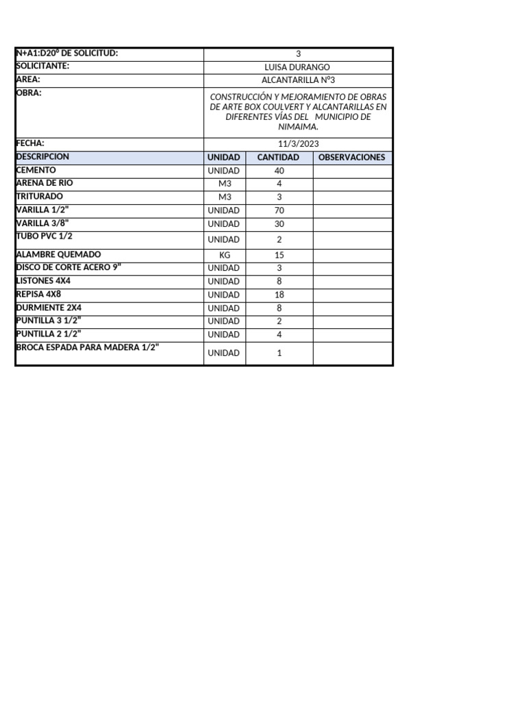 Req Alcantarilla | PDF