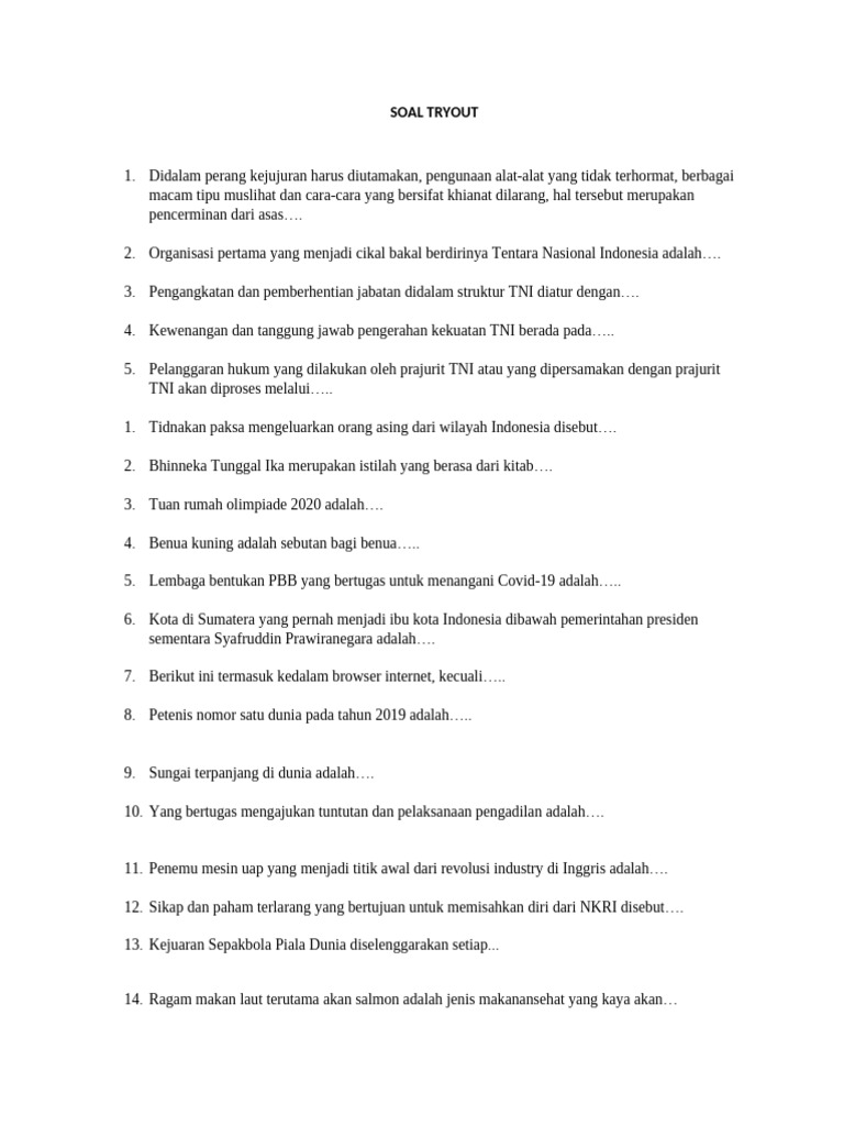 Soal Tryout | PDF