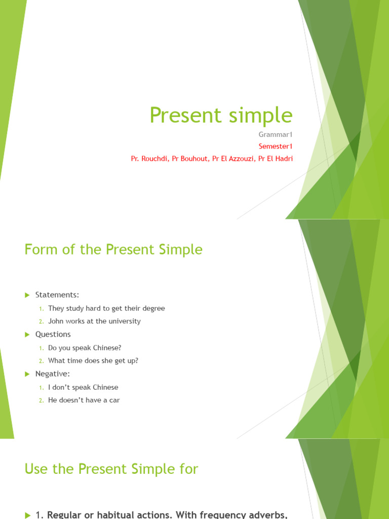Present simple | PDF