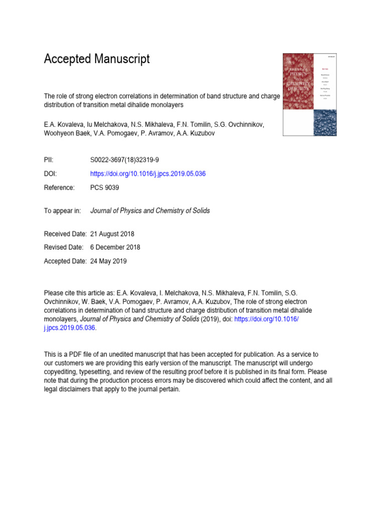 The Role of Strong Electron Correlations | PDF | Semiconductors ...