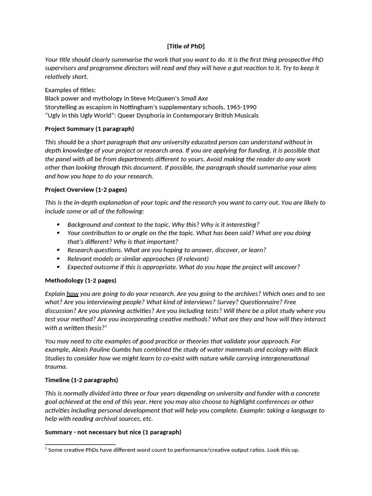 Phd Proposal Template Pdf