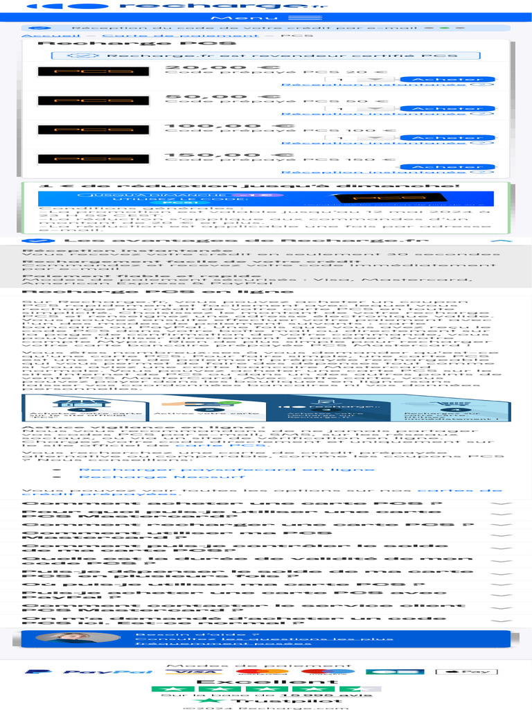Recharge PCS Votre PCS Mastercard Prépayé Dès 20 | PDF