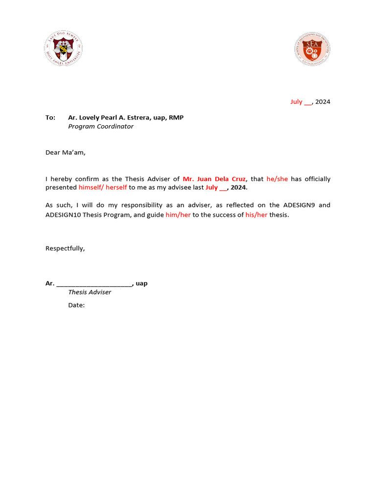 Thesis Adviser - Letter of Acknowledgement | PDF | Career & Growth | Foreign Language Studies