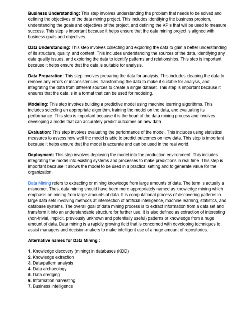 Business Understanding This Step Involves Understanding The Problem ... Business Understanding This Step Involves Understanding The Problem ...