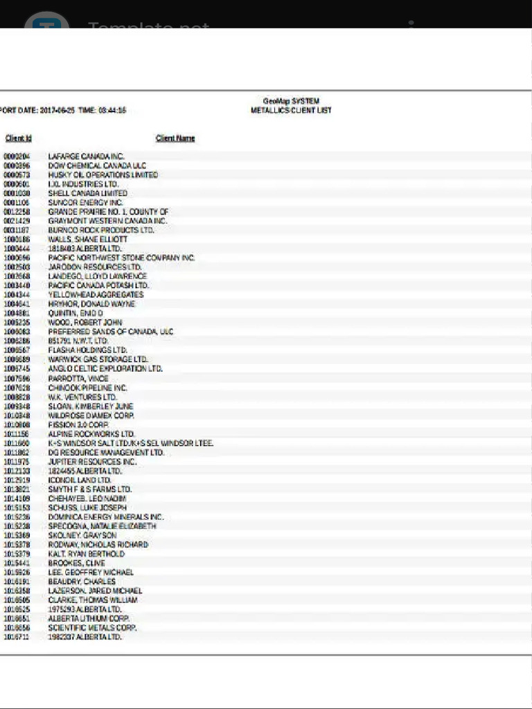 Client List Example - Google Search | PDF