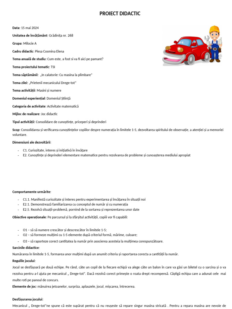 Proiect DS Mate MASINI | PDF