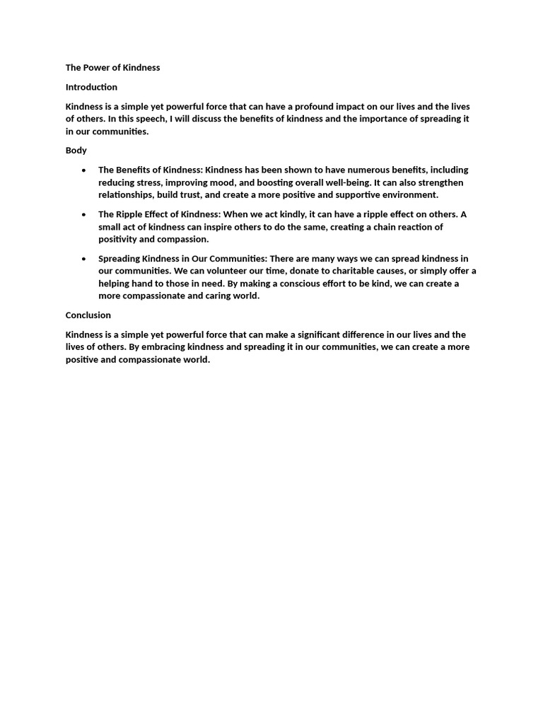 The Power of Kindness | PDF