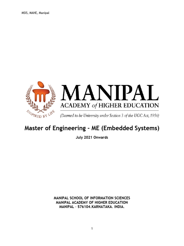 ME (Embedded Systems) | PDF