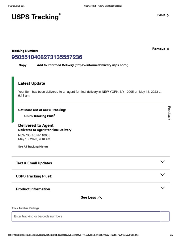 USPS Tracking: Latest Update | PDF | Transport Layer Security | Encryption