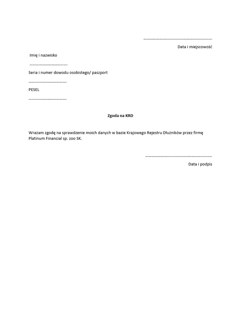 Zgoda KRD | PDF