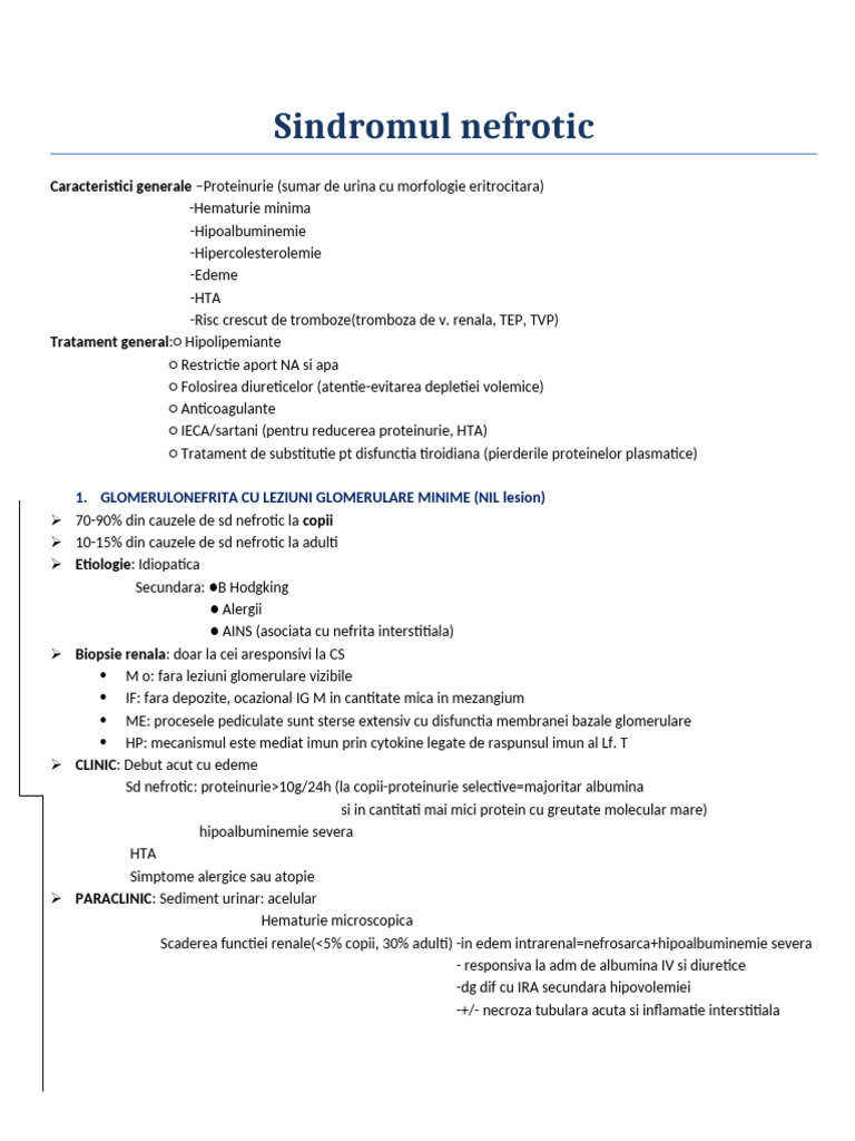 SD Nefrotic (Continuare) | PDF