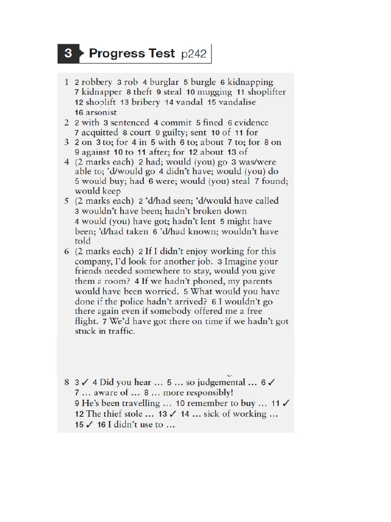 Progress test 3_KEY | PDF