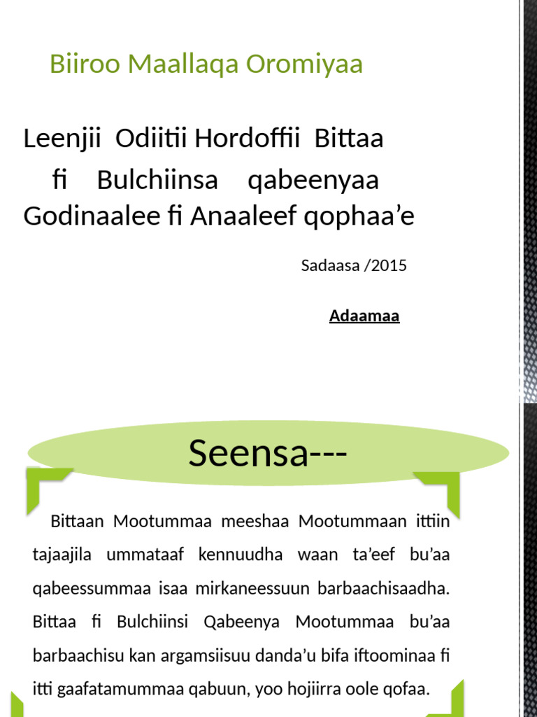 Adaamaa Power Point 2015 Efa | PDF