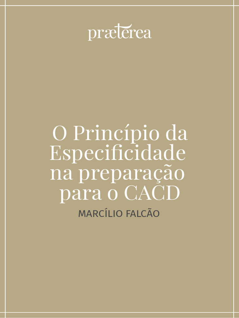 Princípio Da Especificidade | PDF
