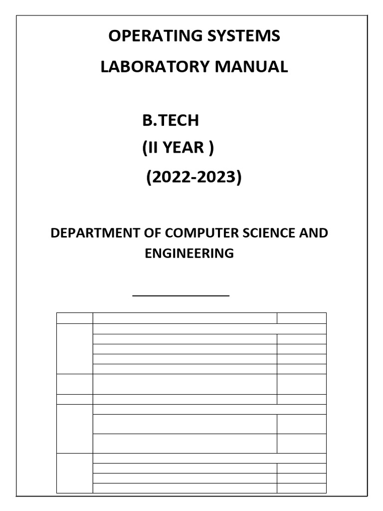 Operating Systems Lab (R18) | PDF