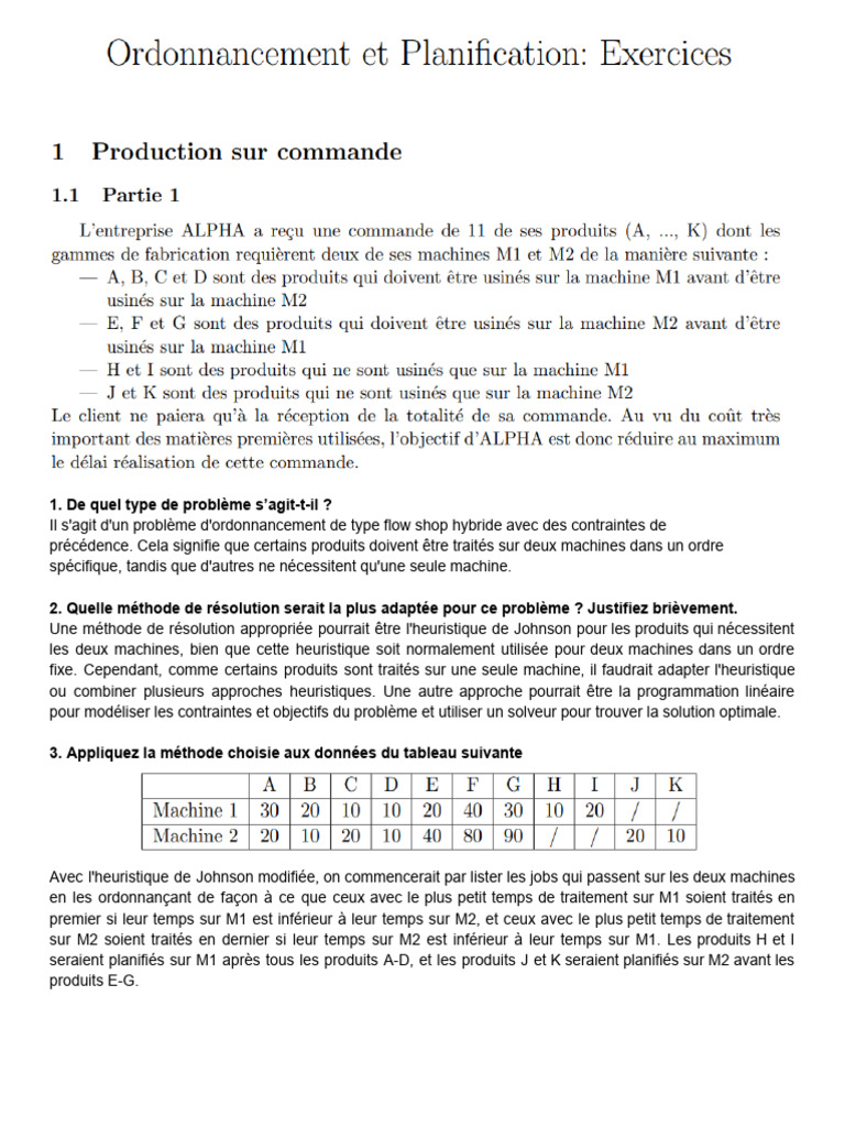 Exercices Planification | PDF